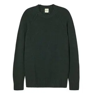 SALTS CASHMERE Double Neck Trim Crew Neck Sweater Loden - Green