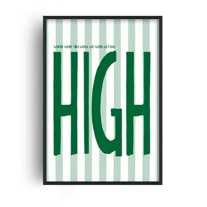 FANCLUB Getting High Oasis Retro Music Song Lyric Art Print - Green