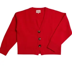 PORRIDGE KNITWEAR Cashmere Lucy Cardigan - Red