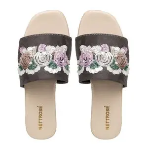RETTROSE Sutton Luxury Plush Diamanté Embellished Handmade Sliders