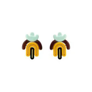 GISSA BICALHO Handmade Acrylic Earring Bromelia B Pale - Green