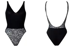 BOTT LINGERIE Soft Lace Bodysuit La First Shadow - Black