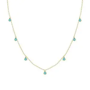 KAMARIA Opal Dew Drops Reversible Layering Necklace Green - Blue