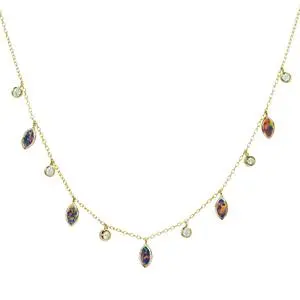 KAMARIA Black / Gold Drops Of Spring Opal Necklace - Black Black/gold
