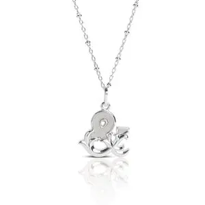 KASUN LONDON Solid & Initial Necklace With Mother Of Pearl - Silver
