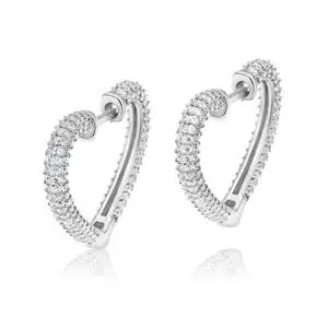 SHYMI Open Heart Pave Hoops - Silver