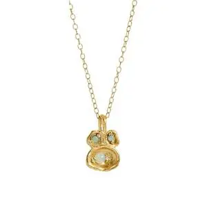 CLAIRE HILL DESIGNS Opal Lichen Pendant Necklace Gold