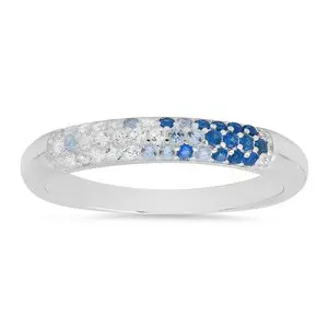 KYLIE HARPER Sterling Petite Blue Ombre Pave Band Ring - Silver