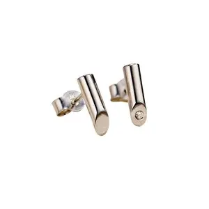 POSH TOTTY DESIGNS Sterling Diamond Flow Stud Earrings - Silver
