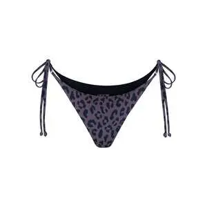 CHAUDE SWIMWEAR Black / Brown Toni Triangle String Bottoms Leopard - Black/brown