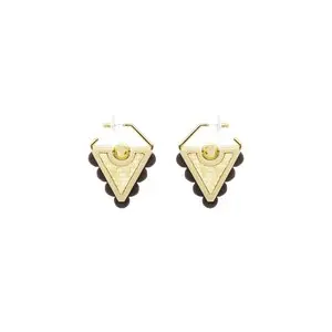 GISSA BICALHO Neutrals Acrylic Handmade Earring Ubá Kahki - Yellow