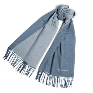 BEL CASHMERE Double Face Cashmere Scarf And Cream - Blue