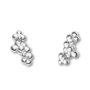 EVA REMENYI Céleste Deux Caviar Stud Earrings - Silver