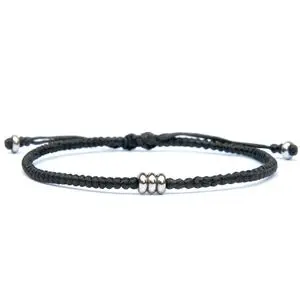 HARBOUR UK Iron Flow Steel Rope Bracelet - Black