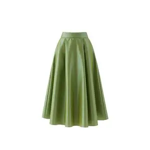IZABELA MANDOIU Light Taffeta Midi Skirt - Green