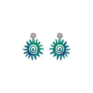 TOOLALLY Sun Earrings - & Green Lava Blue