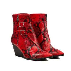 ROSAMUND MUIR LONDON Ankle Boots - Black/red