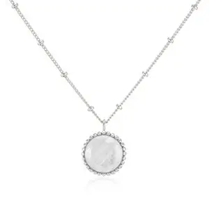 AUREE JEWELLERY Neutrals Barcelona Silver June Birthstone Necklace Moonstone - Gray