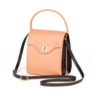 DANNI RO Tokyo Bag Double Tone Nude And Black Leather - Black/brown