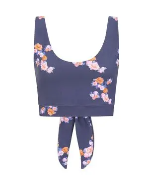 SOPHIE CAMERON DAVIES Navy Floral Crop Top - Blue