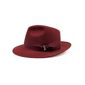 DORIA 1905 Tomato Smooth Lapin Felt Drop Hat - Red