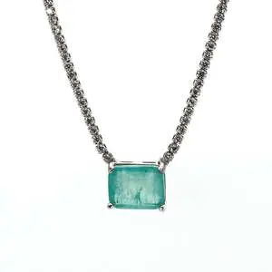 EBRU JEWELRY Paraiba Tourmaline And Diamond Tennis Chain Necklace - Blue/silver