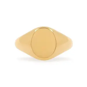 Côté Caché Oval Pinky Signet Ring - Gold