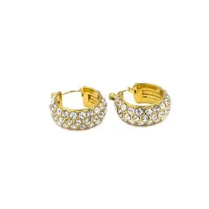 SUPERDIVAJEWELLERY Crystal Hoop Earrings - Gold