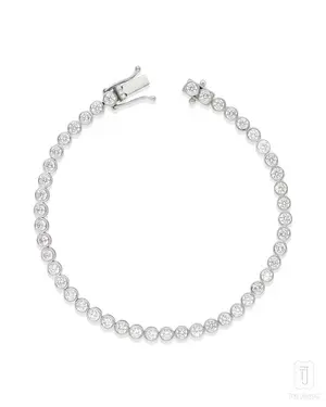 THE JEWELZ White / Silver / Neutrals Moonlit Grace Tennis Bracelet In Silver - White/silver