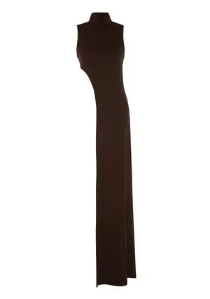 KHELA THE LABEL Stay Mad Asymmetric Top - Brown