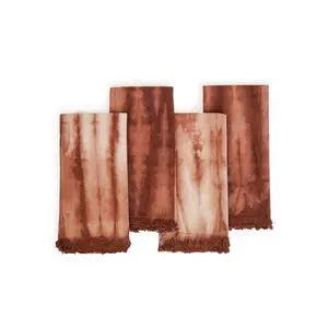 KORISSA Handmade Tie Dye Cotton Napkin In Set Of Four - Brown