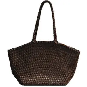 RIMINI Handmade Weaving Leather Tote 'vincenza' Dark - Brown