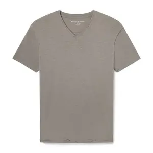 WESTON JON BOUCHER Isla V Neck Slub Slim Fit Supima Tee Deep Taupe - Black