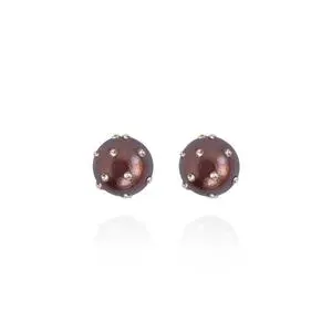 SAULE LABEL Gaia Jet Petite Earrings In Chocolate Cherry - Brown