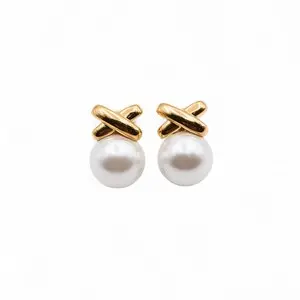 MISS CECILIA Grace Pearl Earrings - White