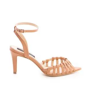 THE 5TH ELEMENT Neutrals Kris Nude Leather Heel Sandals - Black/brown