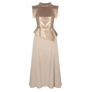 MIRIMALIST Concrete Midi Dress - Gold
