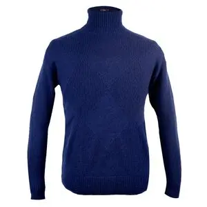 DAVID WEJ Will Roll Neck Jumper Navy - Blue
