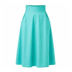 NIKKA PLACE High-waisted Flared Midi Skirt - Blue