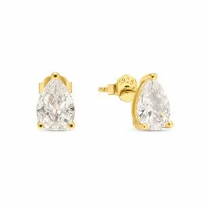 ESTERAH Juliette Pear Cut Stud Earrings - Gold