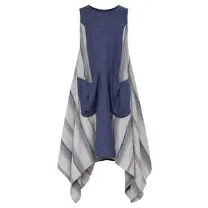 METAMORPHOZA Sleeveless A-line Dress With Pocket Accents - Blue
