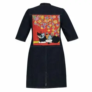 ZASTASTUDIO Raw Denim Dress With Embroidered Artwork