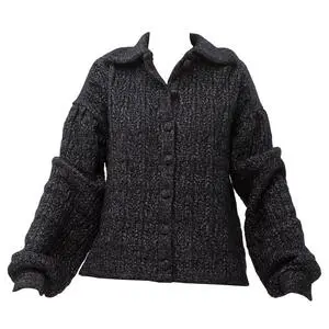MAISON BOGOMIL Chunky Cable Knit Glittery Cardigan - Black
