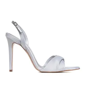 GINISSIMA Chloe Satin Sandals - Silver