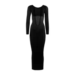 VESTIAIRE D'UN OISEAU LIBRE Sheer Lace-up Dress