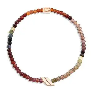 C. GRASSI Gold / Green / Brown Double Slash Bracelet With Tobacco + Moss Sapphires - Gold/green/brown