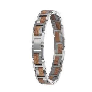 WAIDZEIT Grey / Brown Elet Bracelet Barrique & Silver - Grey/brown