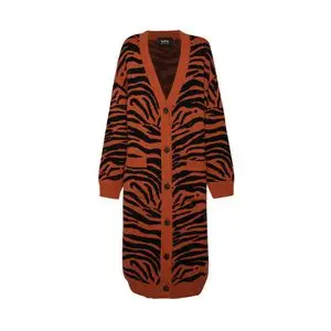 SVETA MILANO Wendy Long Cardigan Orange/black - Black/orange