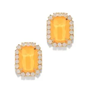 THE PINK REEF Gem Stud In Neon Orange - Pink
