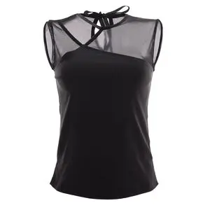 SILVIA SERBAN Mesh Cutout Top - Black